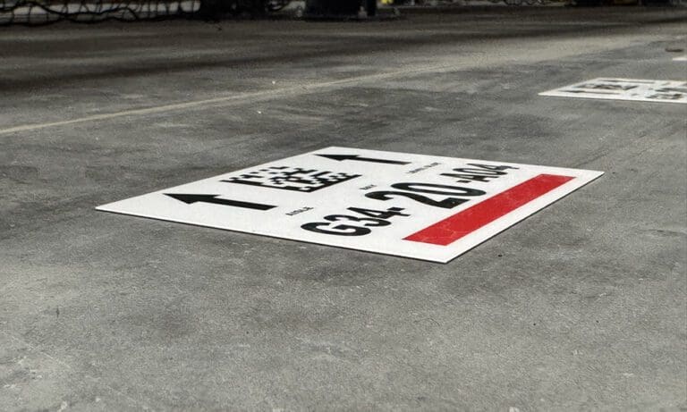 Adhesive Floor Labels for Bulk Storage Location ID