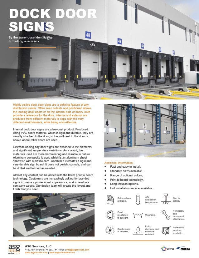 Dock Door Signs Custom Made