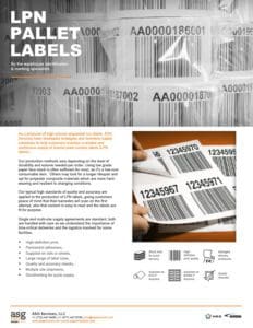 LPN Labels and Adhesive License Plate Labels for Pallets