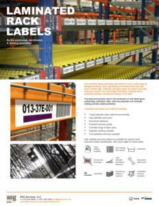 Warehouse Pallet Rack Location Labels - ASG Services